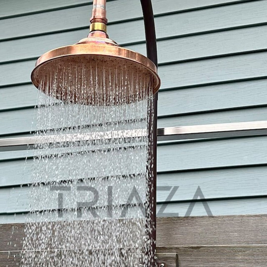 Unlacquered Copper Showerhead , Rain Shower Head , Showerhead , Copper ...
