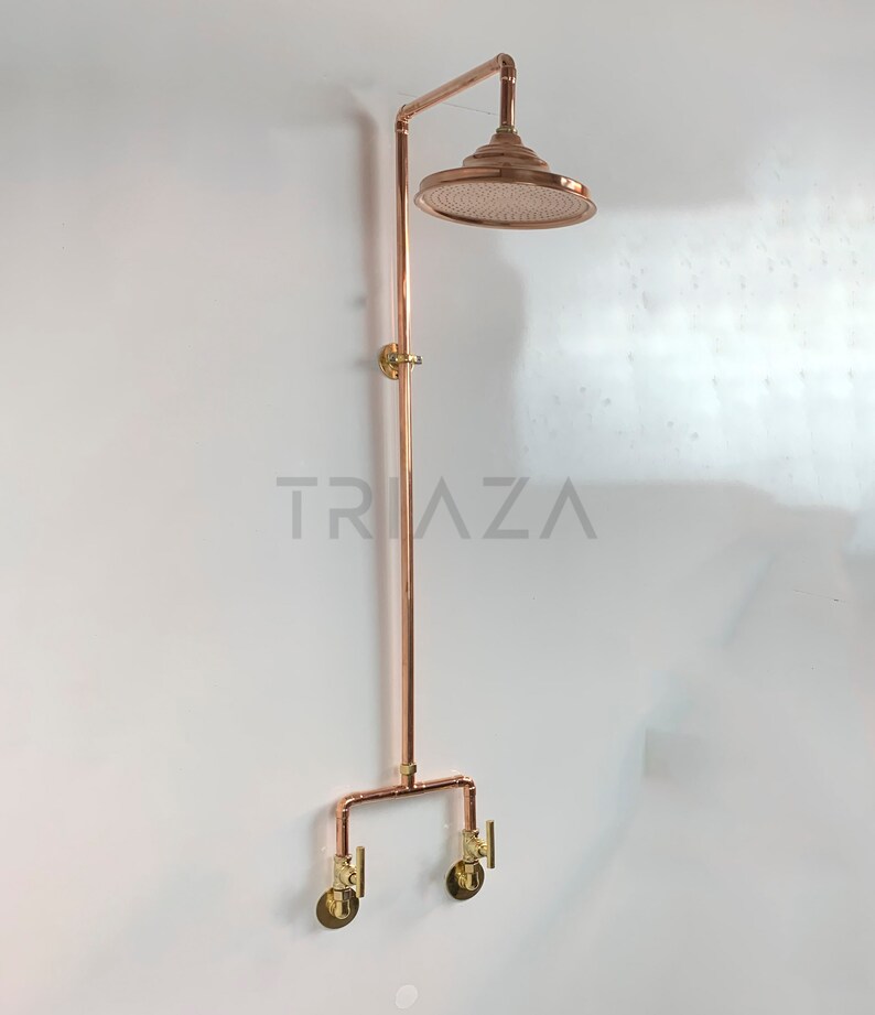 Unlacquered Solid Copper Shower Outdoor Shower Copper - Etsy