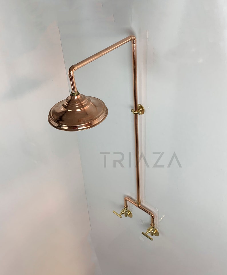 Unlacquered Solid Copper Shower Outdoor Shower Copper - Etsy
