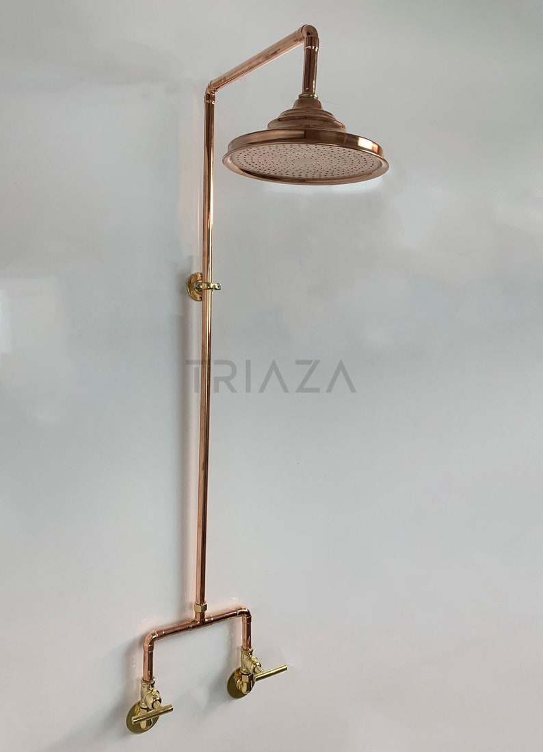 Unlacquered Solid Copper Shower Outdoor Shower Copper - Etsy
