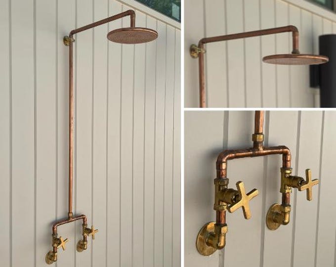 Unlacquered Solid Copper Shower , Outdoor Shower , Copper Outdoor ...