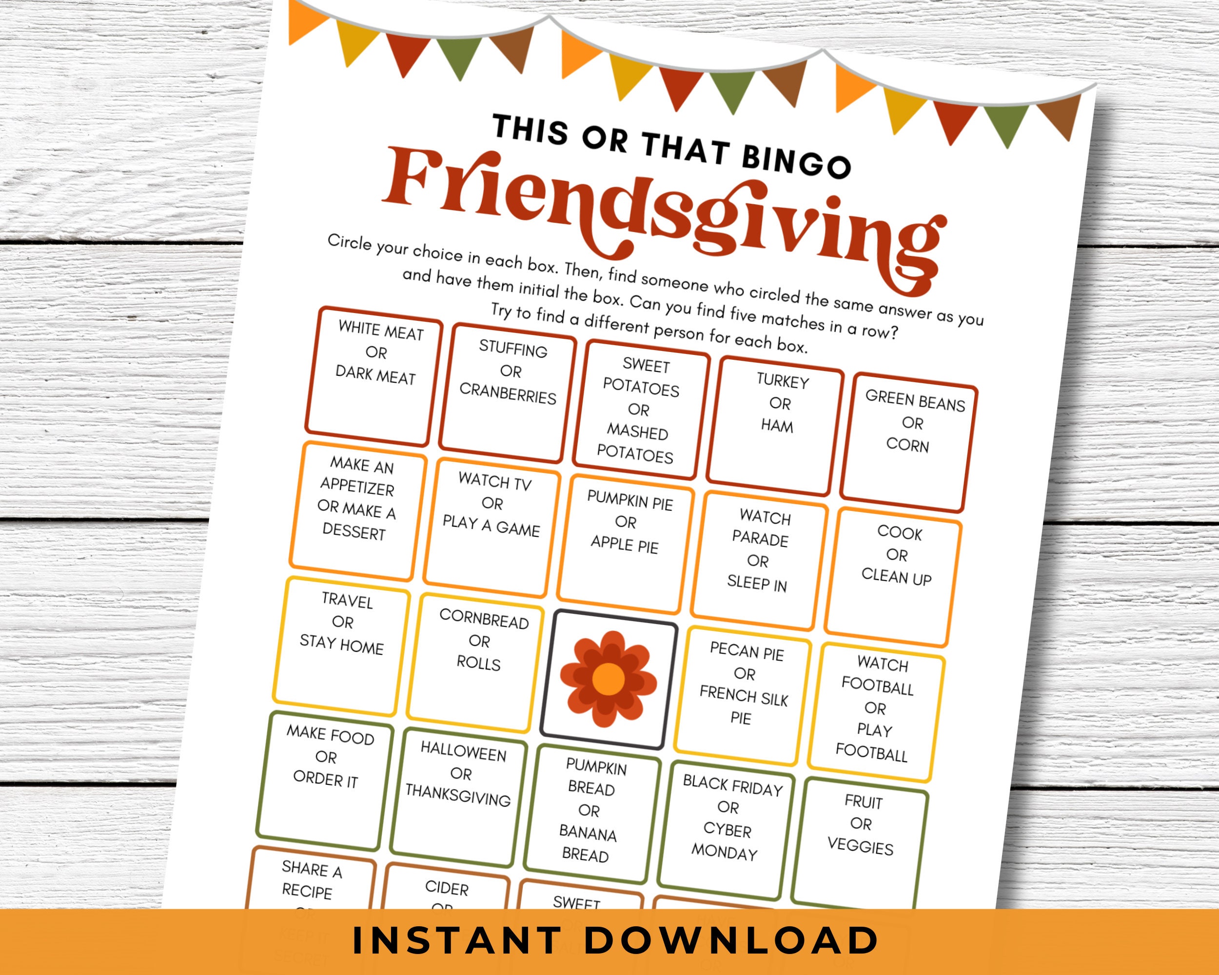 Friendsgiving Get to Know You Bingo Printable; Thanksgiving Icebreaker ...