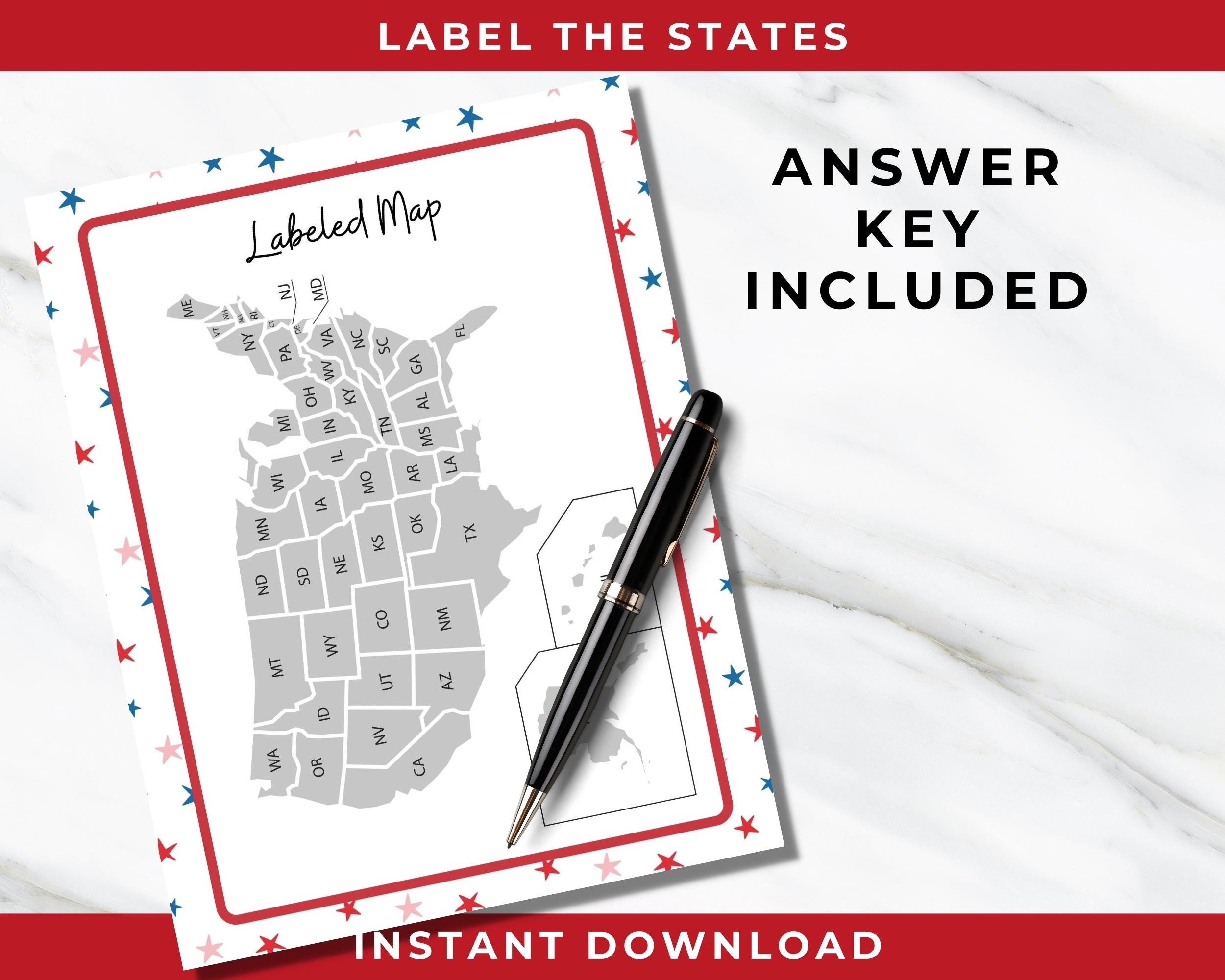 Blank united states map to label