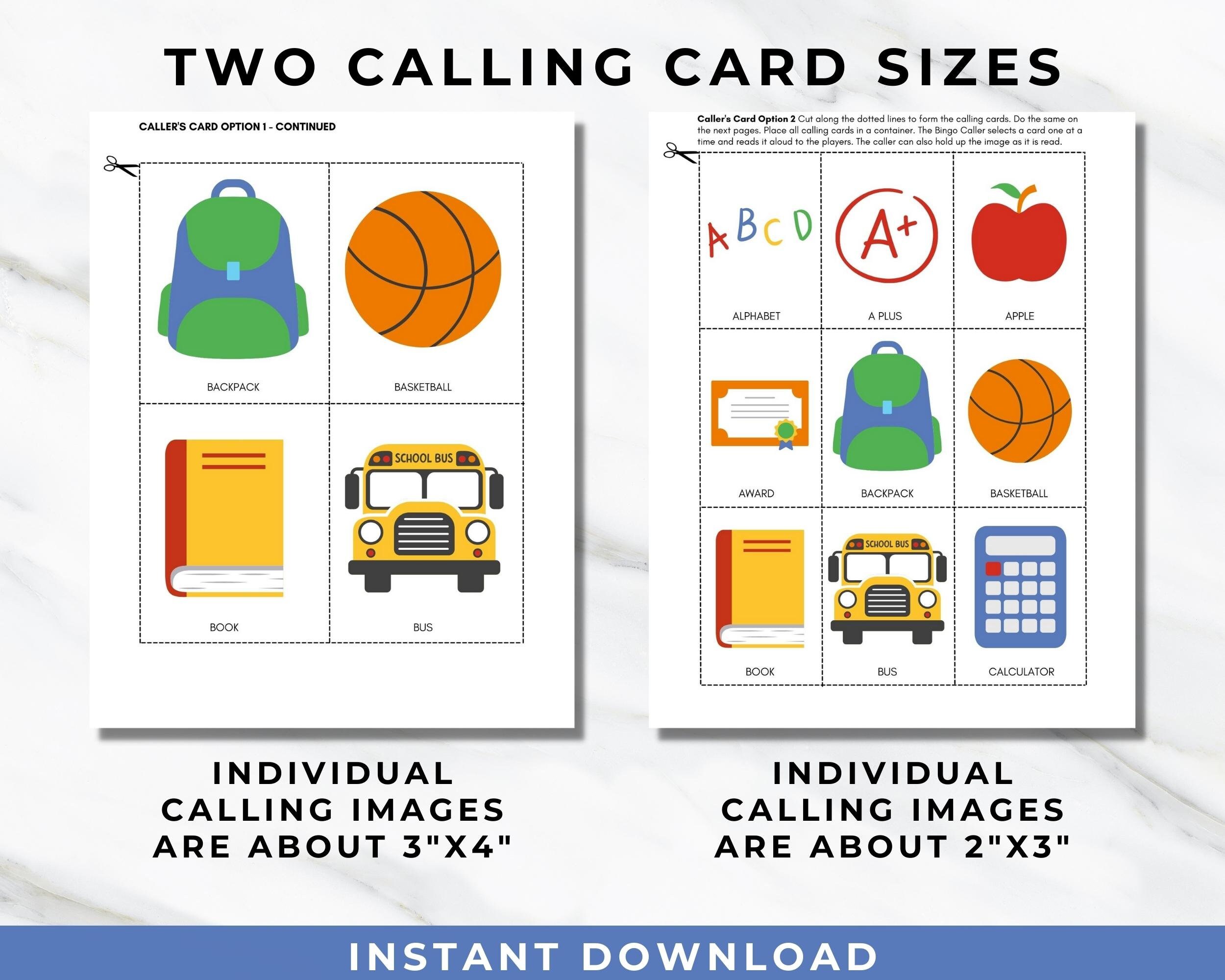 Middle School Bingo Game Printable, 40 Cards and Apple Markers First ...