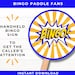 Handheld Printable Bingo Sign or Paddle Fan in Blue and Black | Winner ...