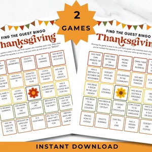 Thanksgiving Find the Guest Bingo Game Icebreaker Activity for Group ...