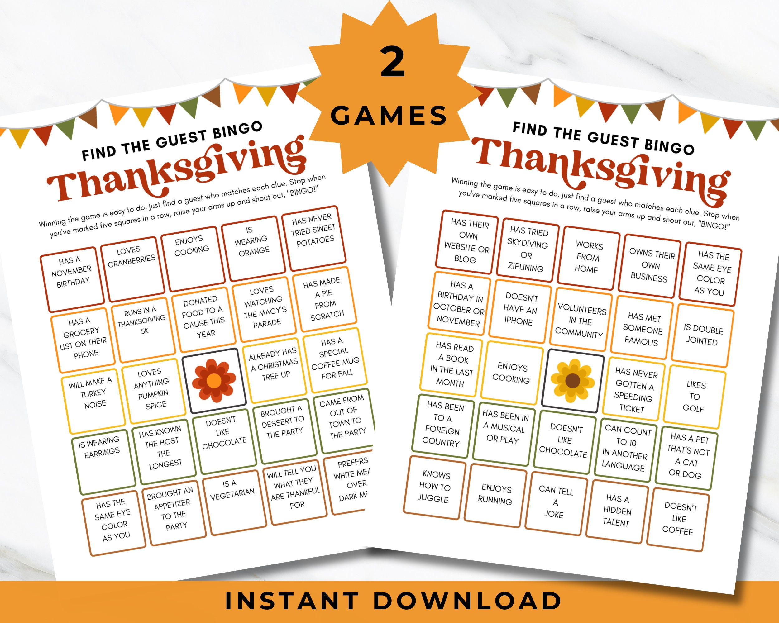 Thanksgiving Find the Guest Bingo Game Icebreaker Activity for Group ...