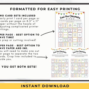 Find the Classmate Bingo Printable Back to School Classroom Icebreaker ...