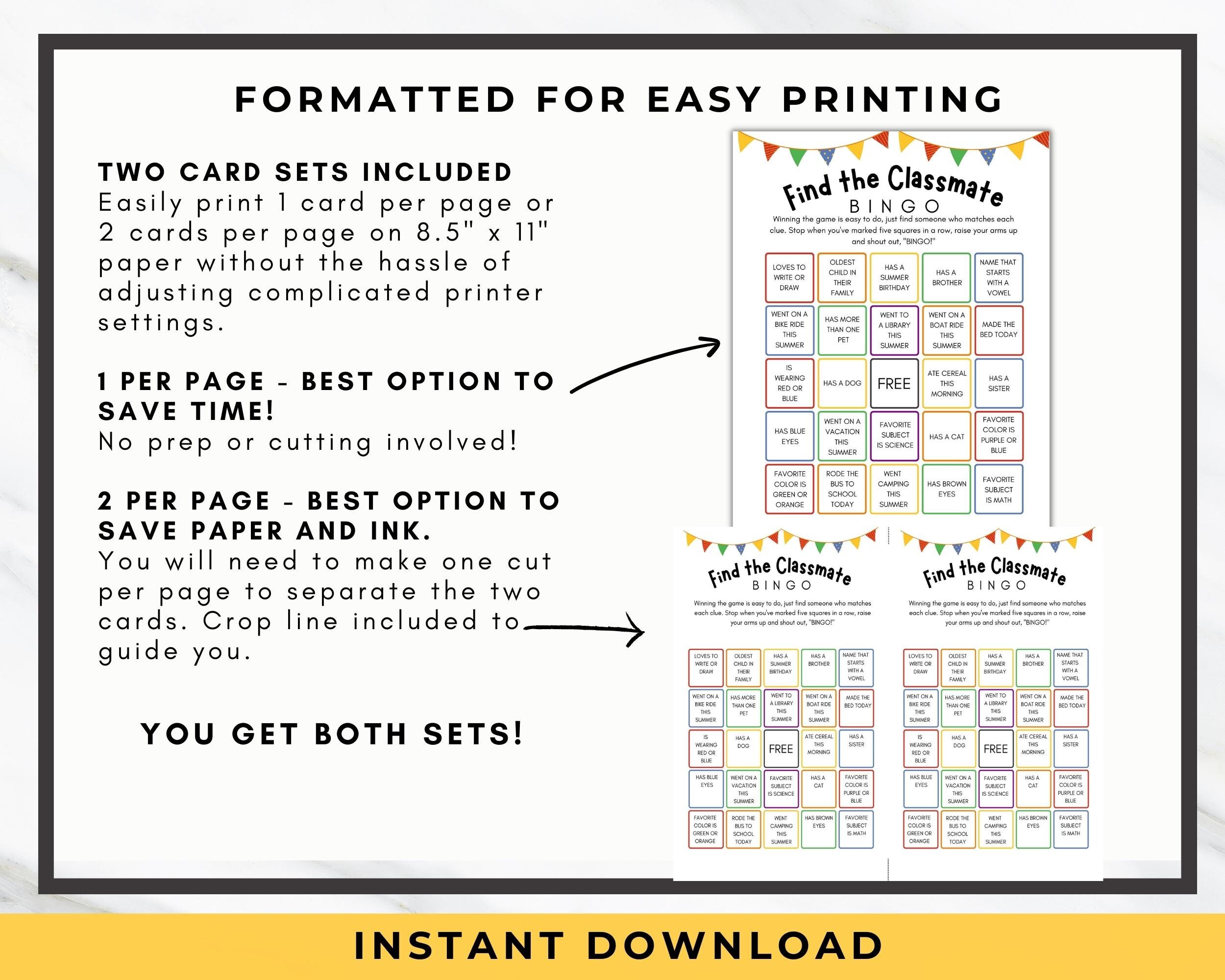 Find the Classmate Bingo Printable Back to School Classroom - Etsy