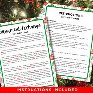 Left Right Christmas Game Printable; Ornament Exchange Group Game; Pass ...
