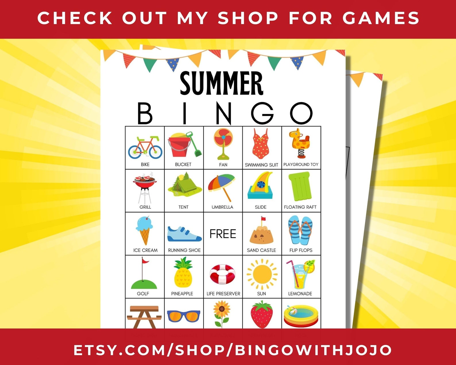 Handheld Printable Bingo Sign or Paddle Fan in 6 Colors to Match Your ...