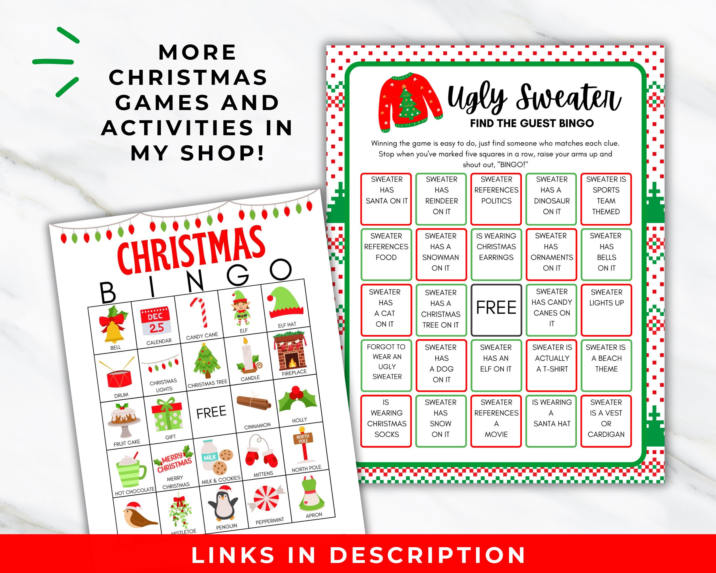 Left Right Christmas Game Story With Ugly Christmas Sweater Theme Pass ...