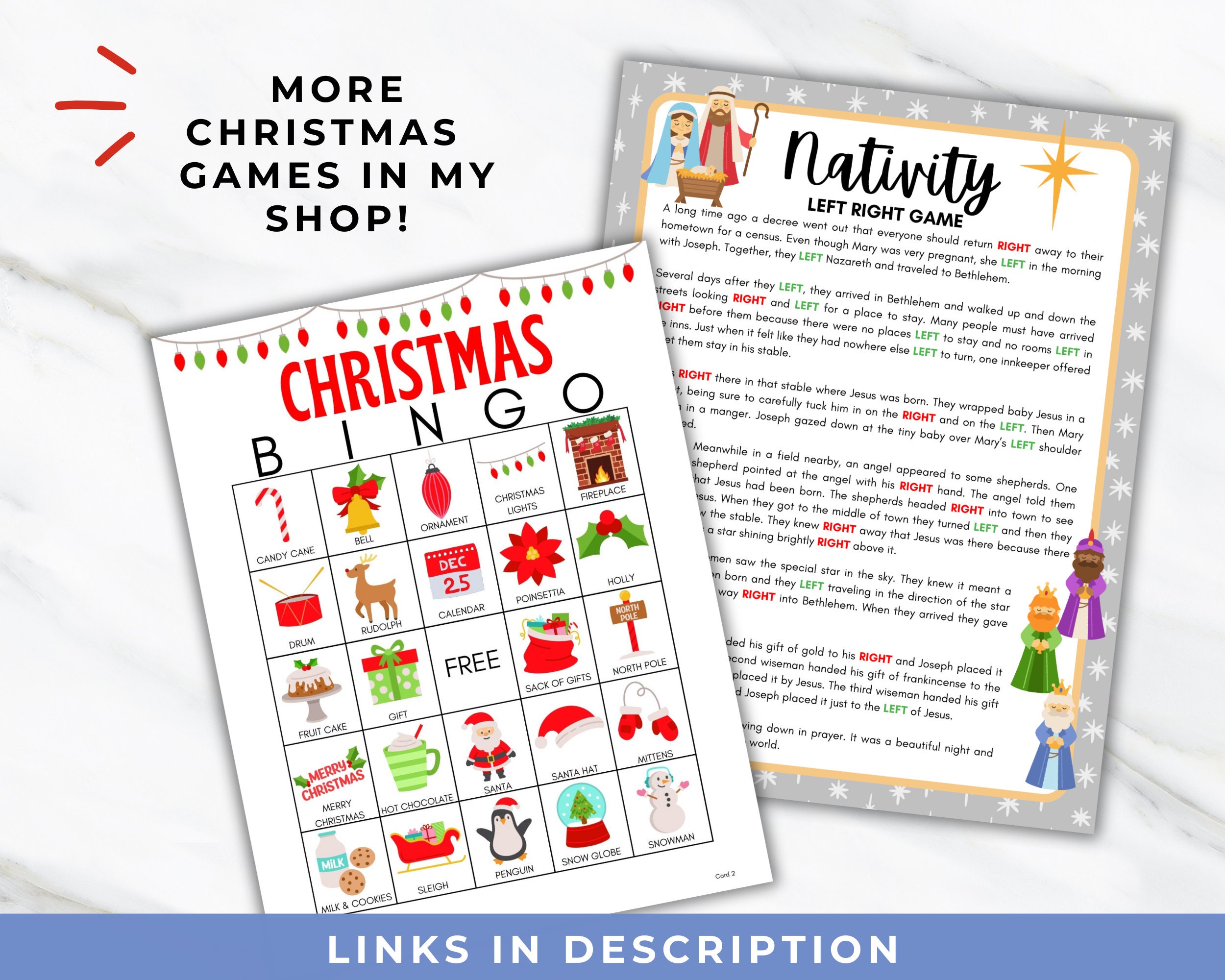 Nativity Christmas Bingo Game, 40 Printable Bingo Cards for Kids, Teens ...