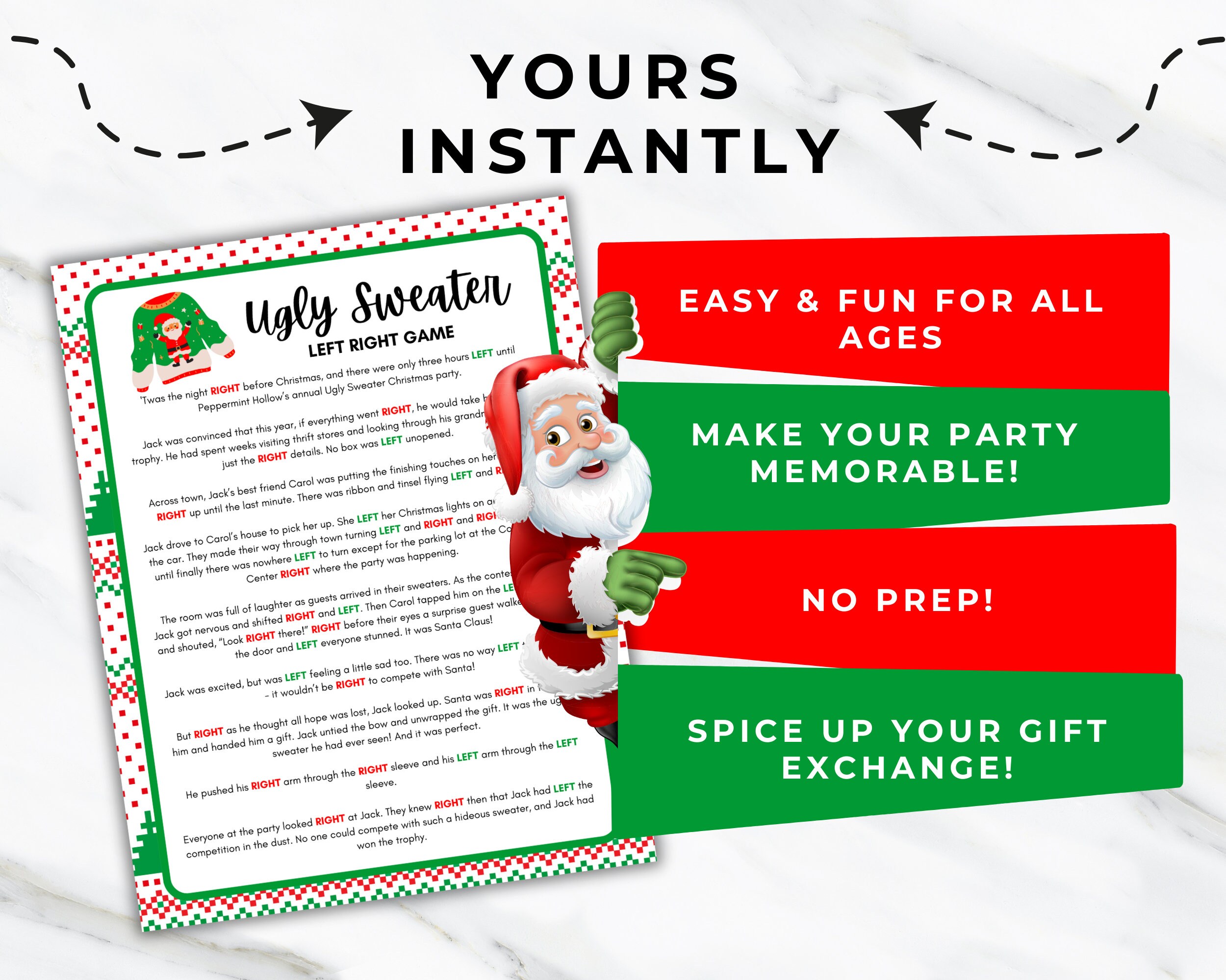Left Right Christmas Game Story With Ugly Christmas Sweater Theme Pass left-right-christmas-game-story-with-ugly-christmas-sweater-theme-pass