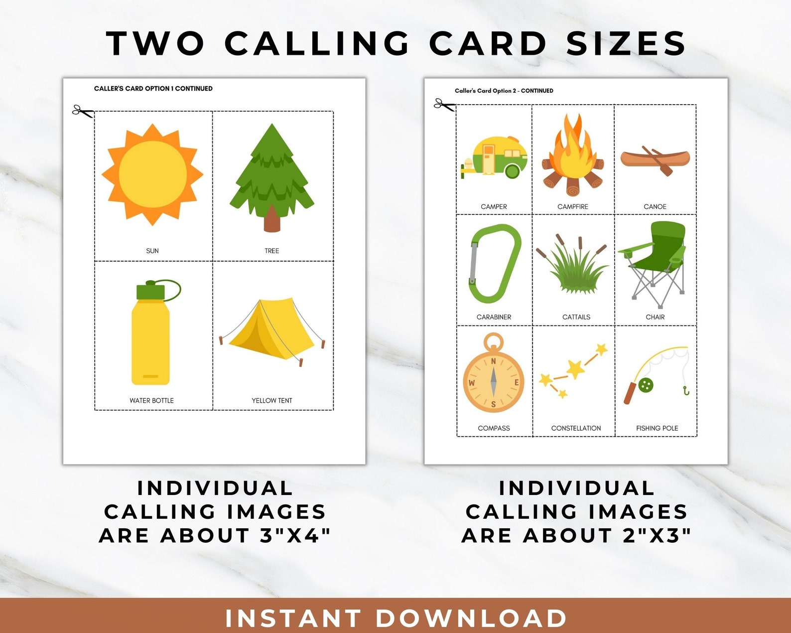 Camping Bingo Card Printable Set 40 Cards and Markers - Etsy