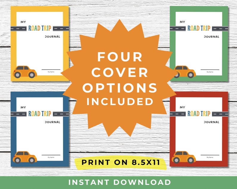 Printable Road Trip Journal for Kids and Teens Family Vacation Travel ...