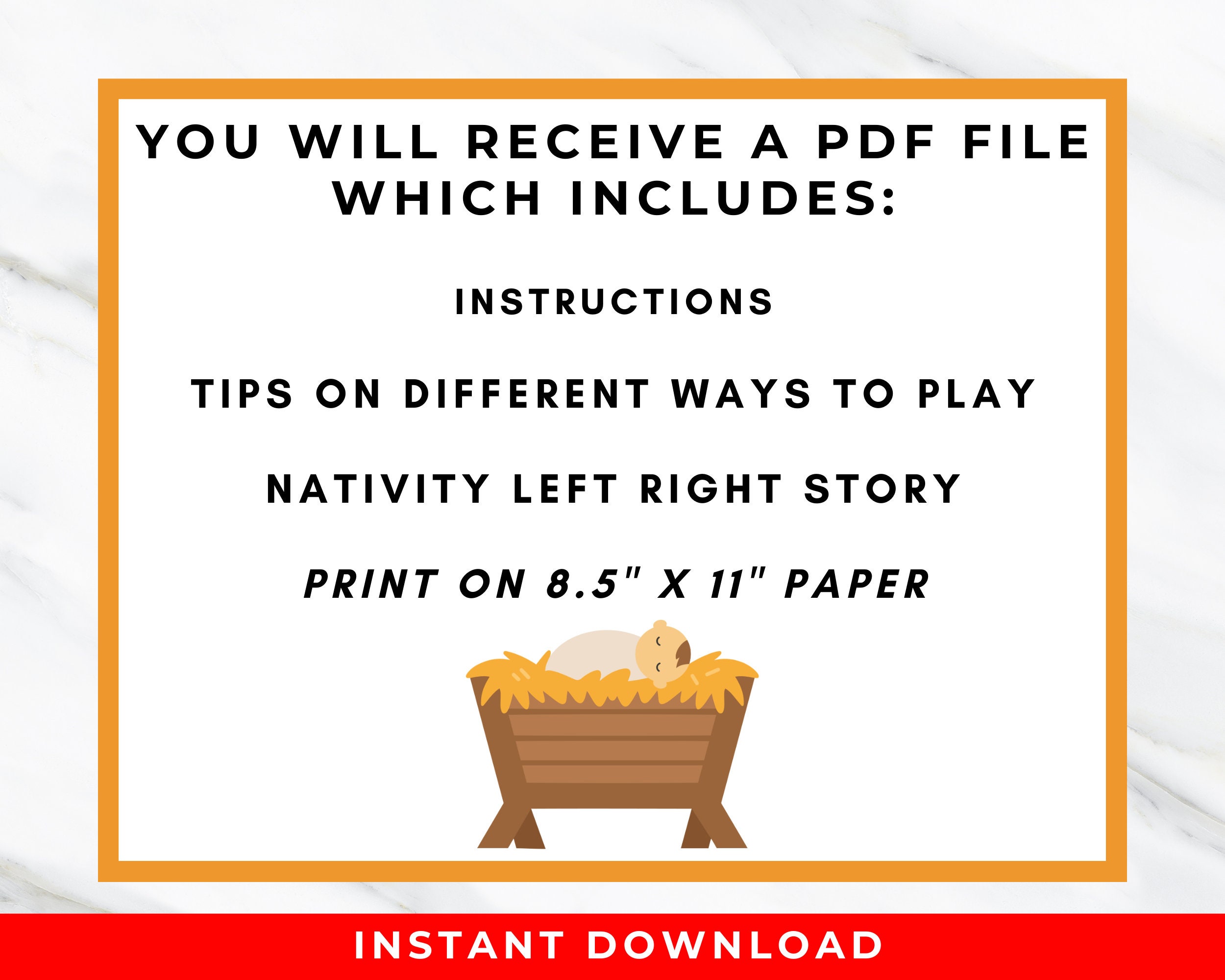 Nativity Left Right Christmas Game for Gift Exchange; Activity for Kids ...