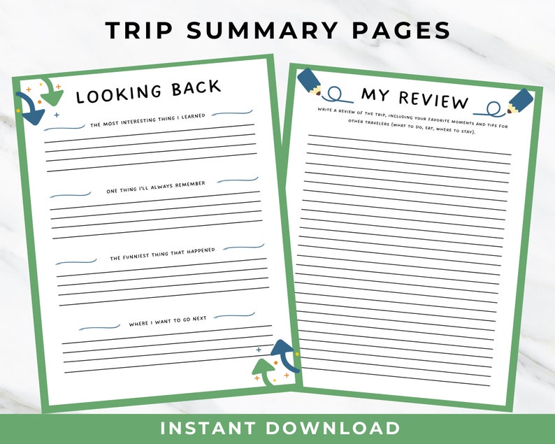 Printable Road Trip Journal for Kids and Teens Family - Etsy
