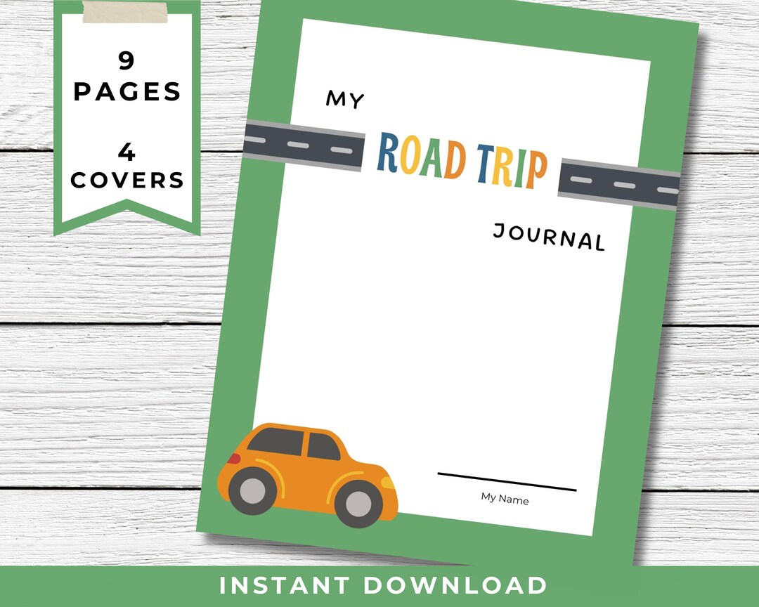 Printable Road Trip Journal for Kids and Teens; Family Vacation Travel ...