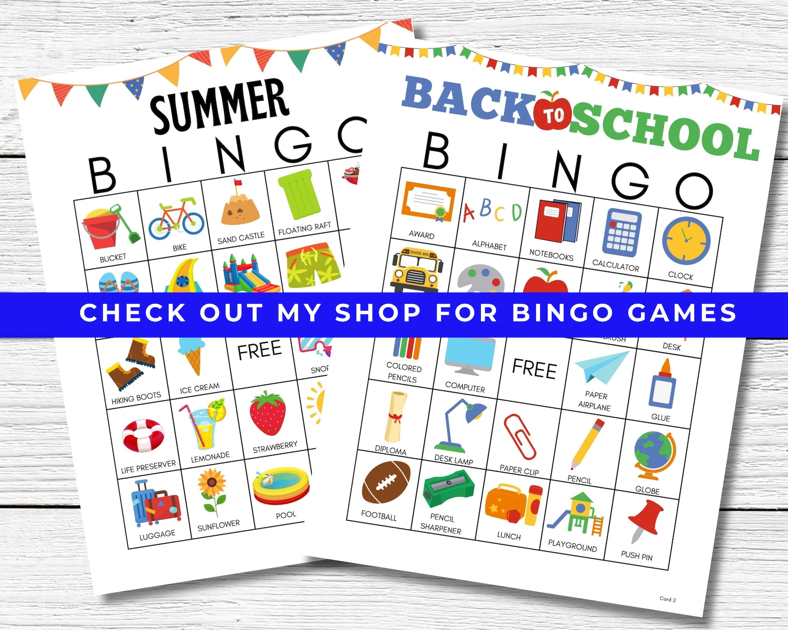 Handheld Printable Bingo Sign or Paddle Fan in Blue and Black | Winner ...