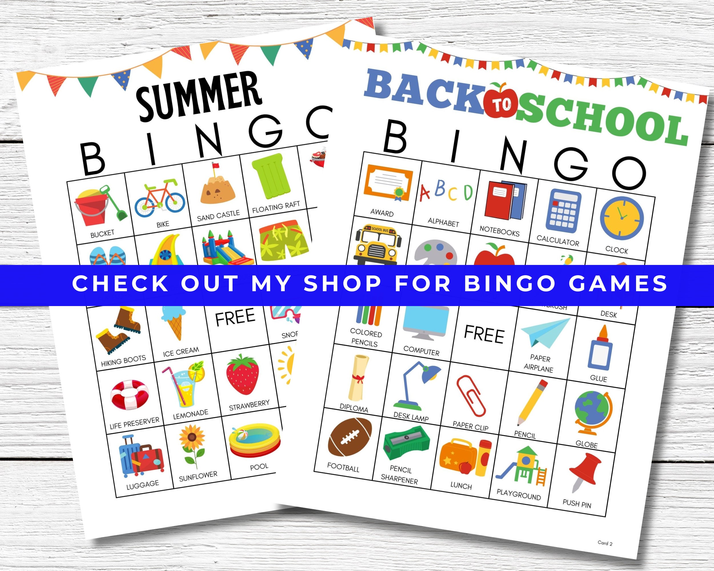 Handheld Printable Bingo Sign or Paddle Fan in Blue and Black | Winner ...