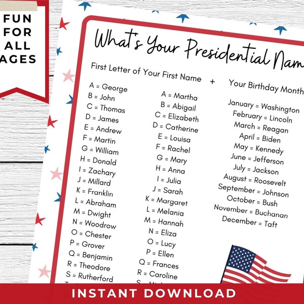 Presidents Game - Etsy