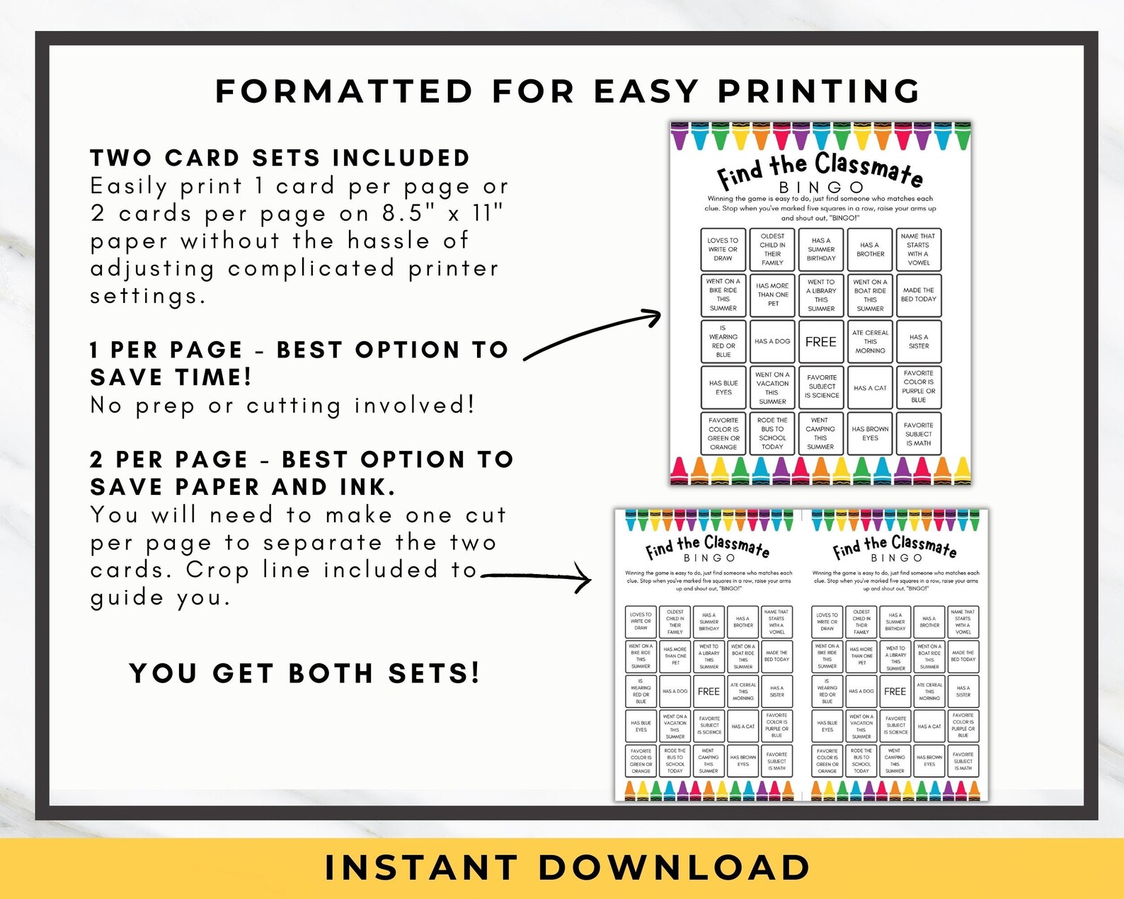 Find the Classmate Bingo Printable; Back to School Classroom Icebreaker ...
