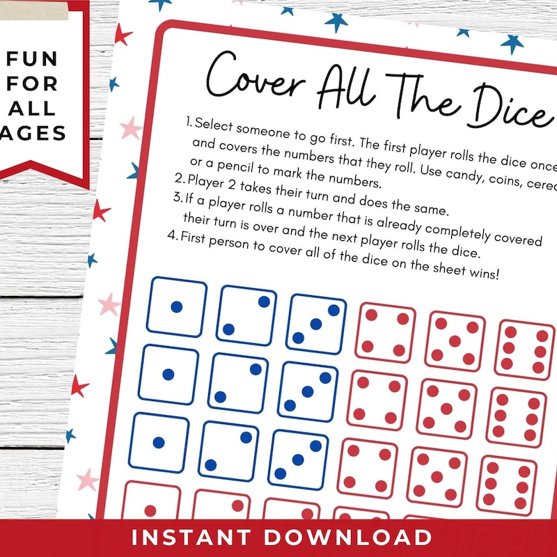 Free Printable Dice Games - Etsy