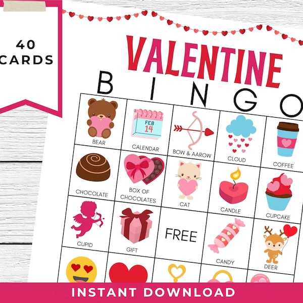 Valentine Bingo - Etsy