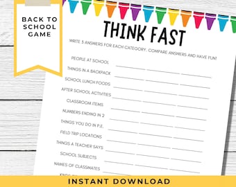 Think Fast Game - Etsy