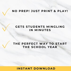 Find the Classmate Bingo Printable; Back to School Classroom Icebreaker ...