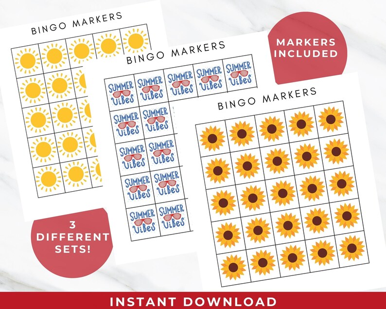 Printable Summer Bingo Kit for Kids and Adults 40 Bingo | Etsy