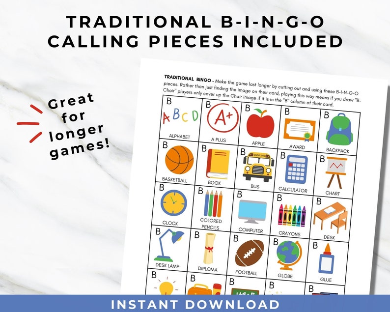 First Grade Bingo Game Printable 40 Cards and Apple Markers - Etsy