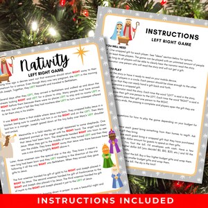 Nativity Left Right Christmas Game for Gift Exchange; Activity for Kids ...