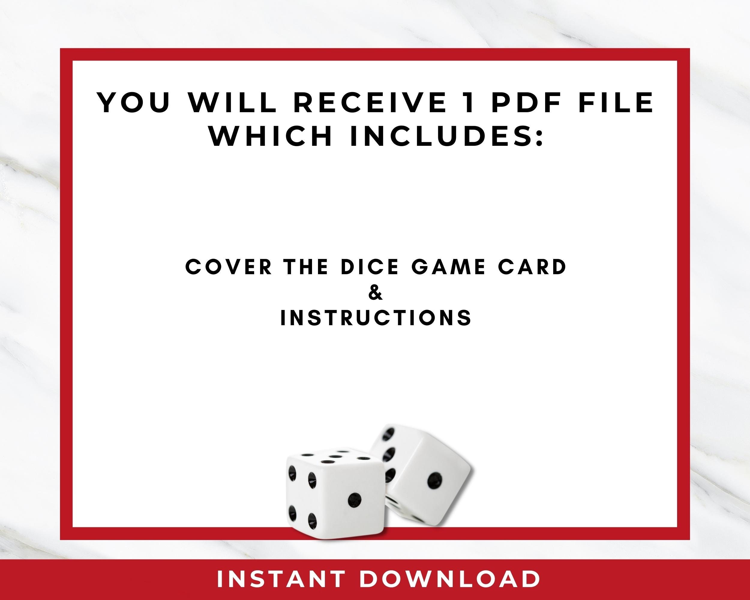 Cover the Dice Patriotic Printable Game Dice Games for Kids Counting ...