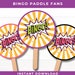 Handheld Printable Bingo Sign or Paddle Fan in 6 Colors to Match Your ...
