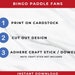 Handheld Printable Bingo Sign or Paddle Fan in 6 Colors to Match Your ...