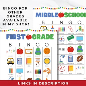Fifth Grade Bingo Game Printable, 40 Cards and Apple Markers First Day ...