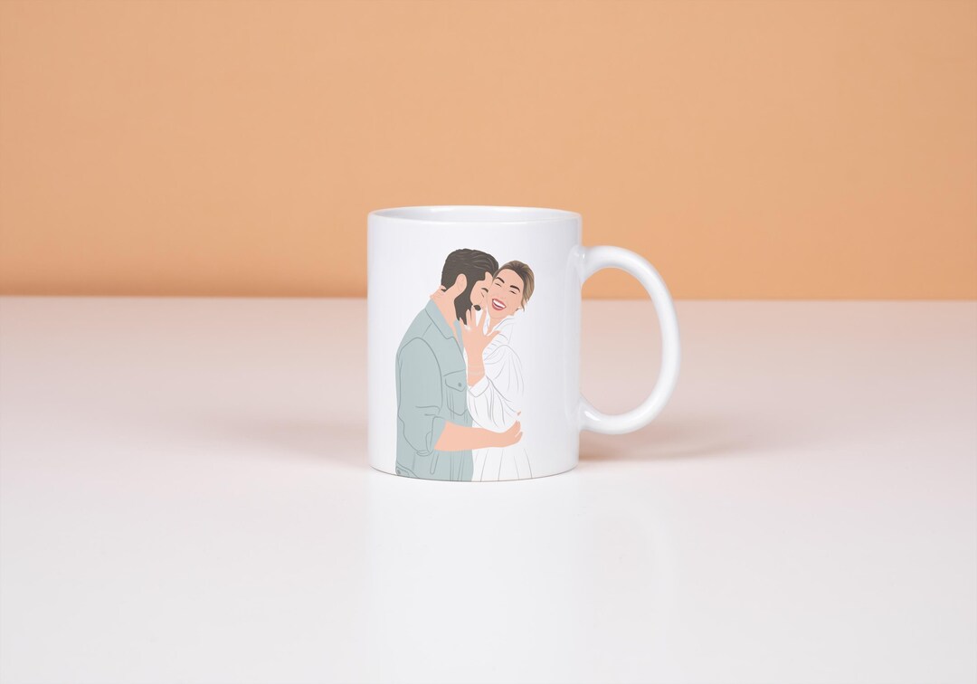 Coffee Cup, Custom Faceless Portrait Mug Gift for Couples, Painting ...