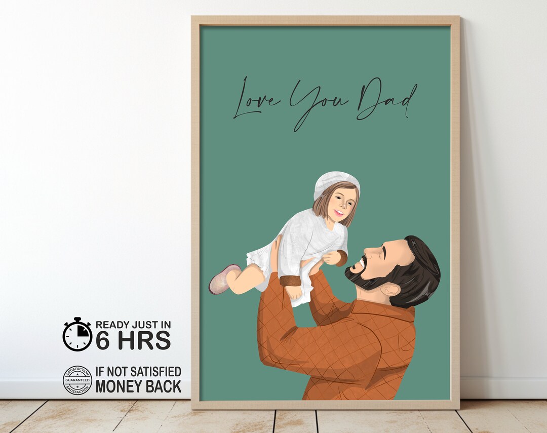 Fathers Day Gift, Custom Portraits for Dad, Faceless Portrait Print ...