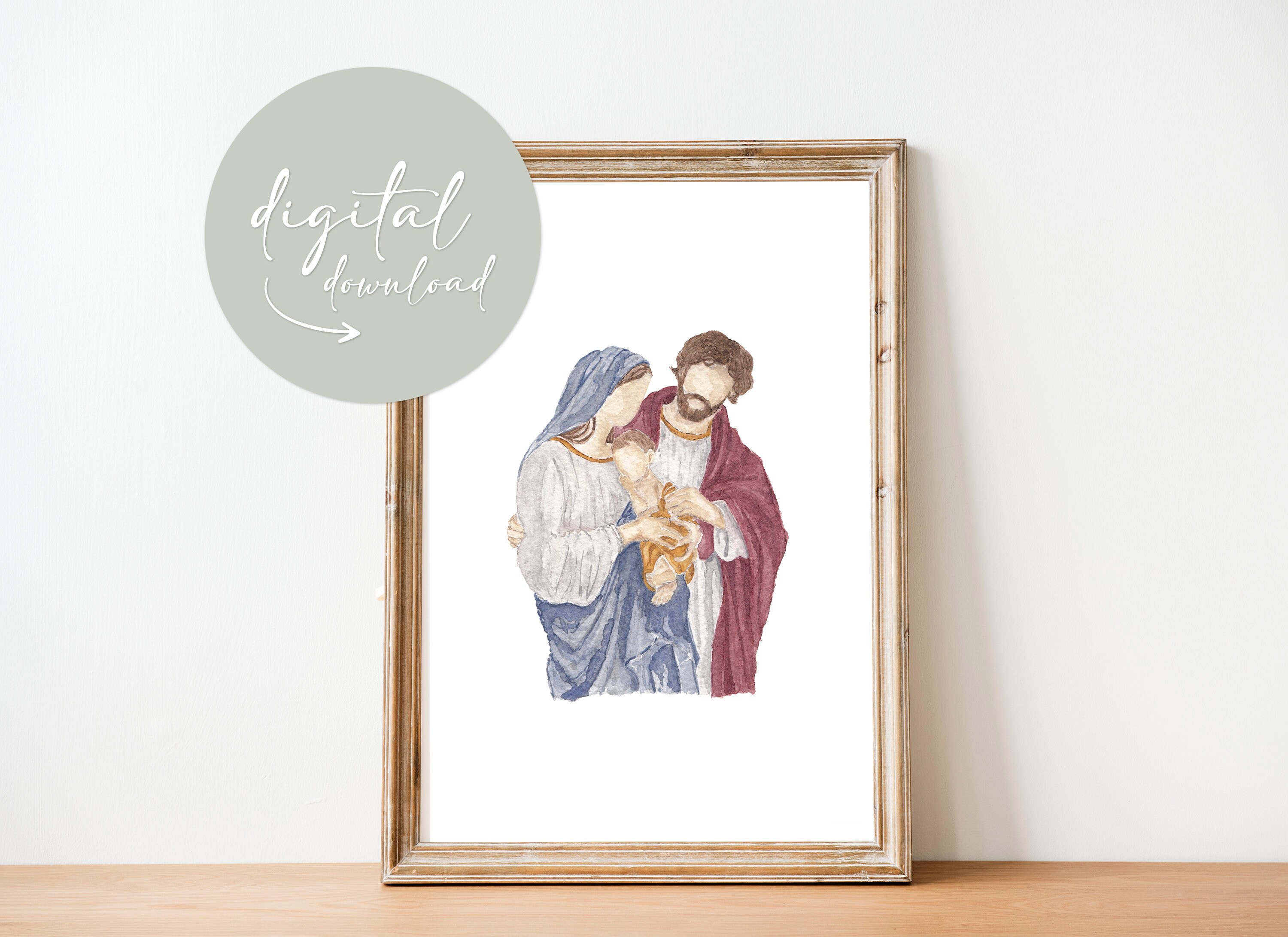Digital Holy Family | Saint Art | Saint Watercolor | Saint Card ...