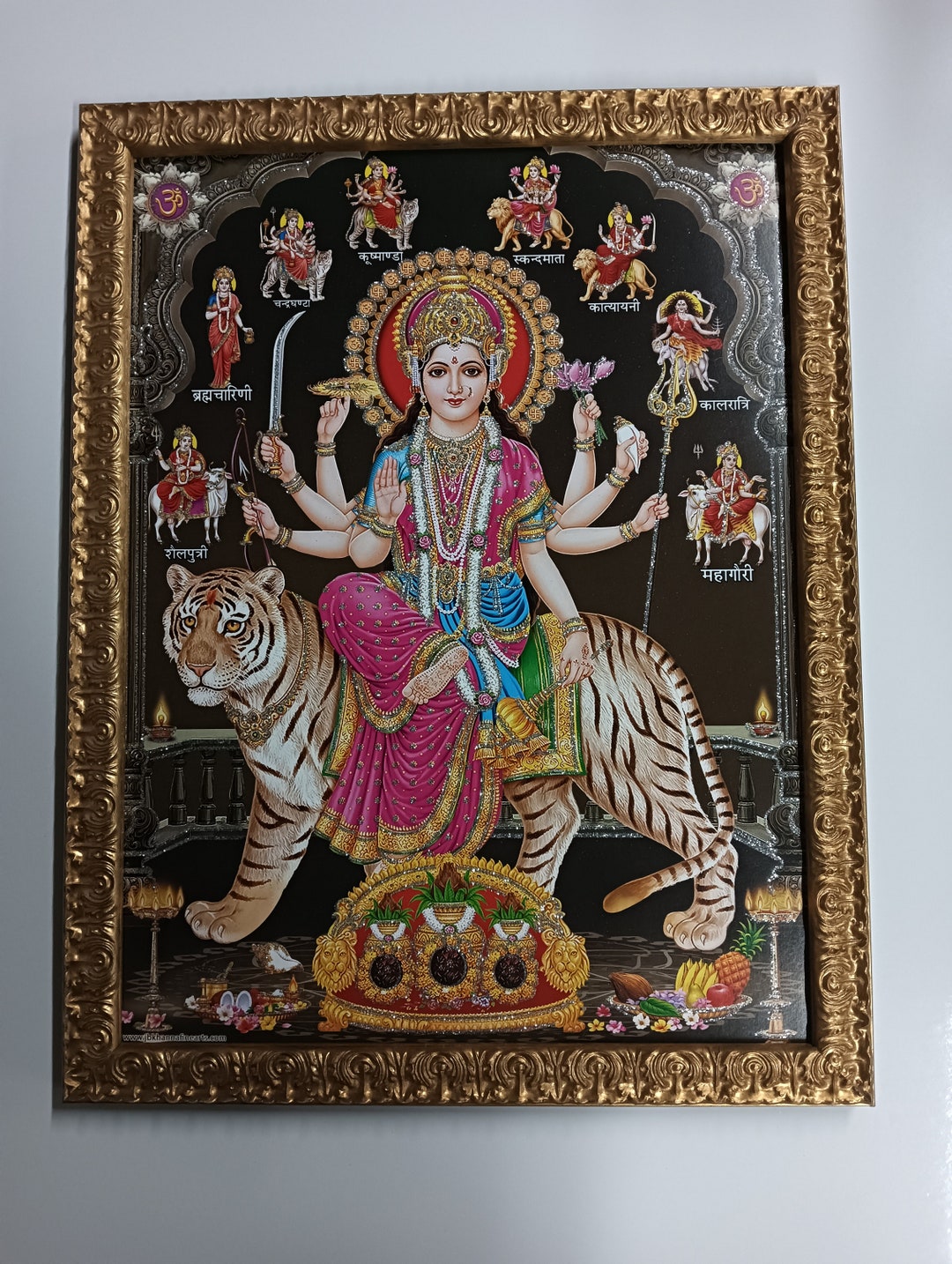 Goddess Durga Mahadevi Framed WALLFRAMES 17.5x13.5 - Etsy