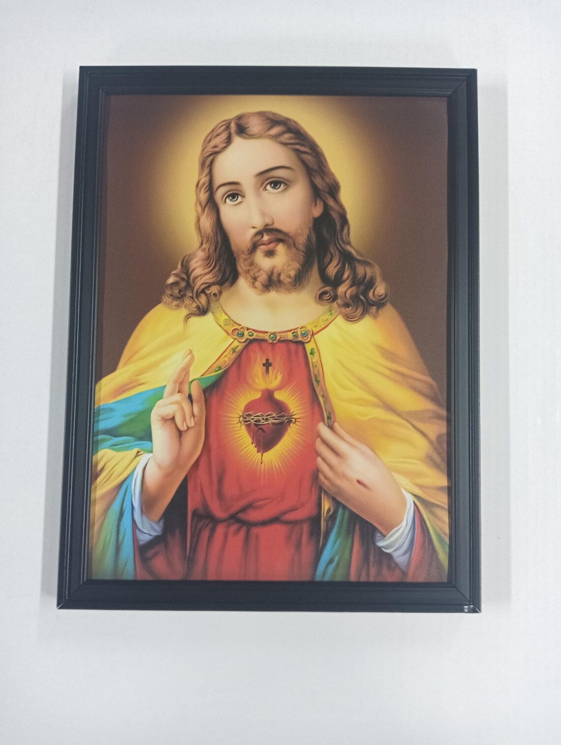 Jesus Christ Sacred Heart Framed Picture Frames WALLFRAMES(13.3X10”) - Etsy