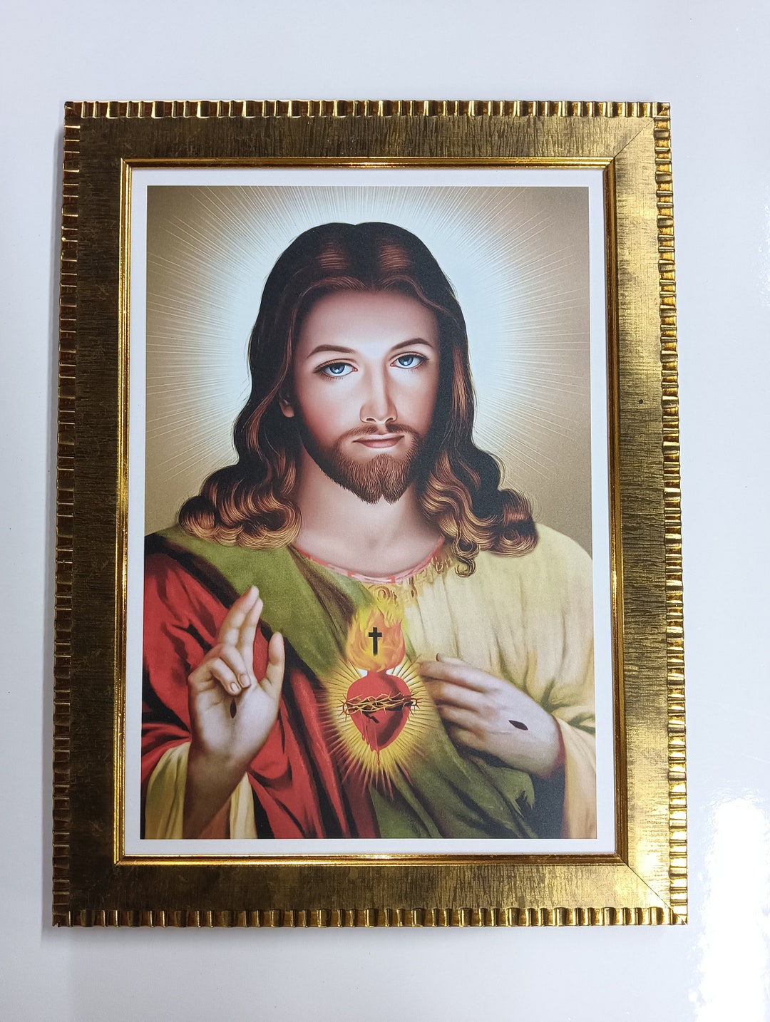 Jesus Christ Sacred Heart Framed Picture Frames Laminated WALLFRAMES ...
