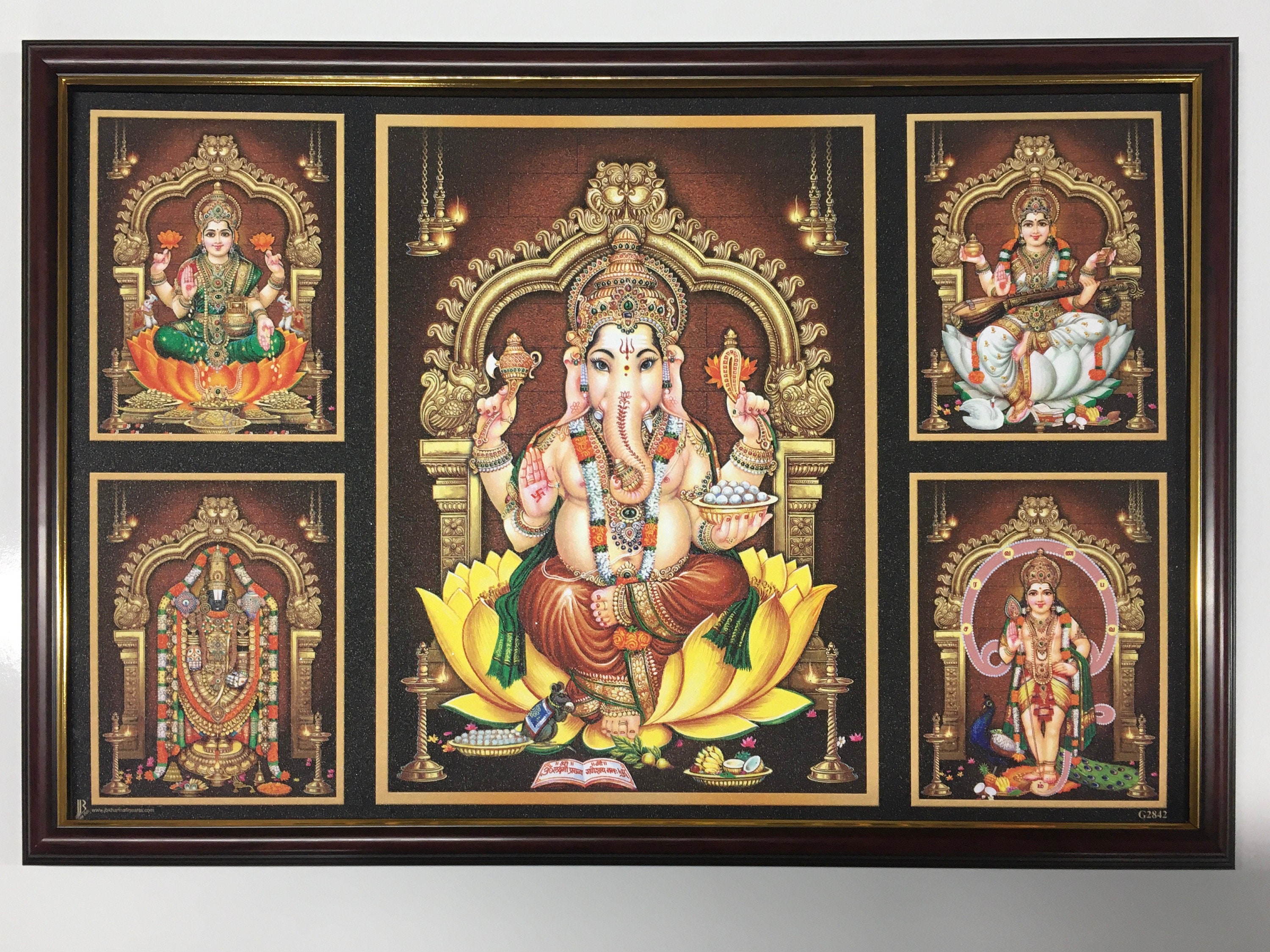Ganesha\ Saraswati\ Murugan\tirupati Balaji\ Lakshmi Five Hindu God and ...