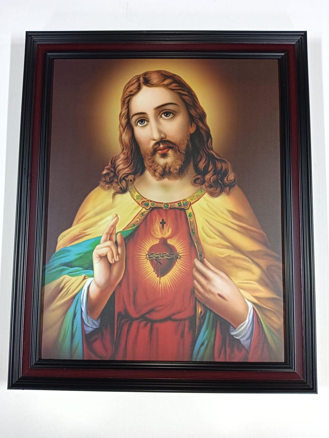 Jesus Christ Sacred Heart Framed Picture Frames Laminated WALLFRAMES ...