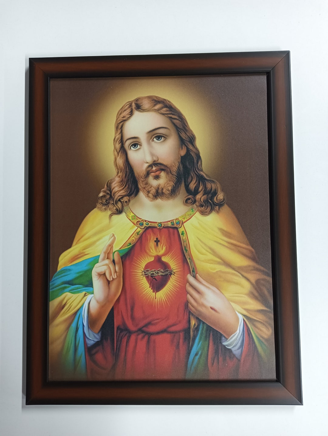 Jesus Christ Sacred Heart Laminated Picture Frames Wallframes(17.5x13.5 ...