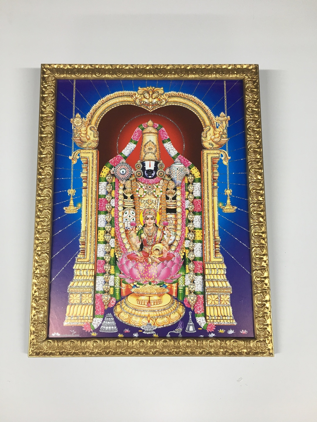 Tirupati Balaji With Lakshmi Framed Picture Frames WALLFRAMES (17.5x 13 ...