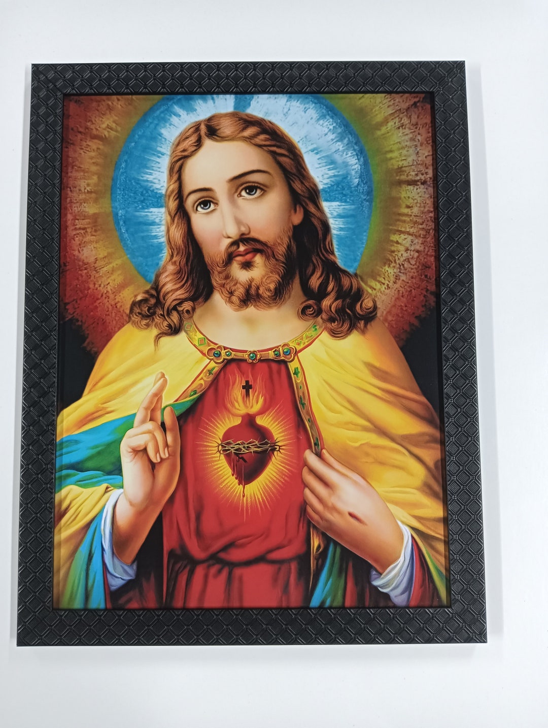 Jesus Christ Sacred Heart Framed Picture Frames Laminated Wallframes ...