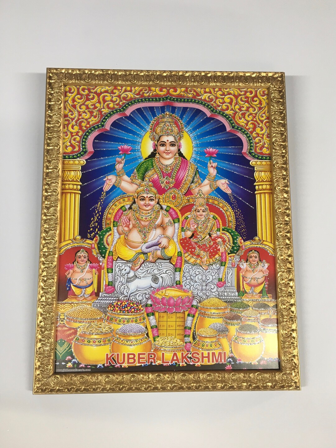 Kubera Lakshmi Photo Frame: Religious Pooja Room Decor (17.5x13.5") - Etsy